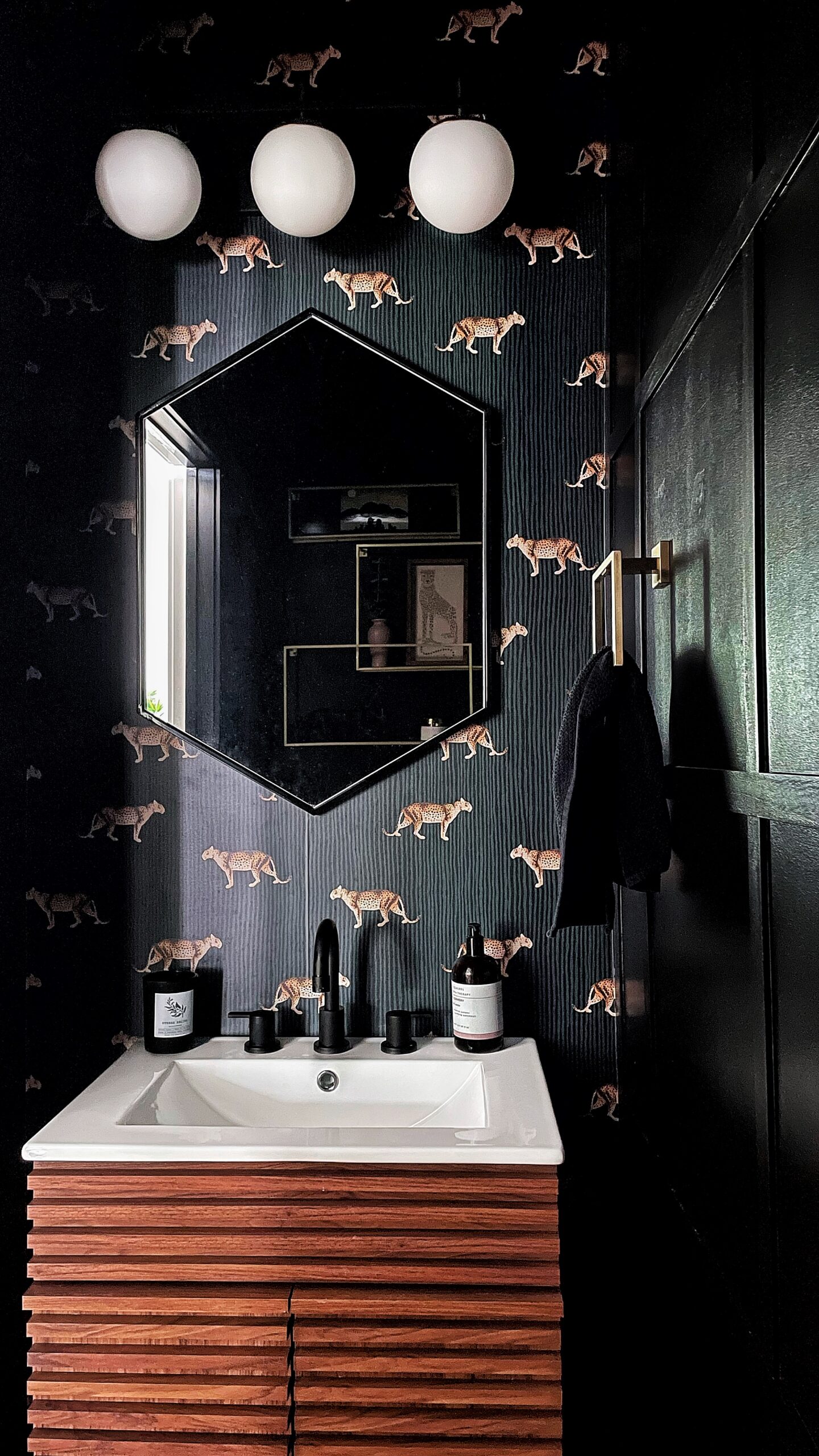 DIY Peel and Stick Wallpaper Powder Room Makeover | Our Aesthetic Abode