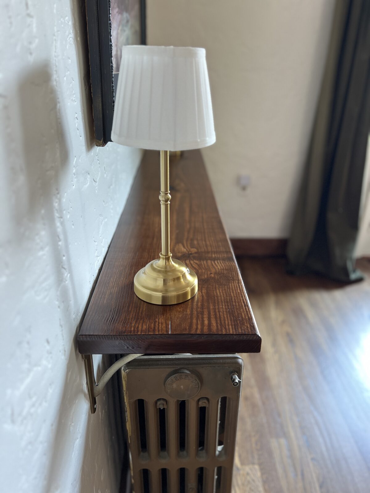 Easy and Stylish Radiator Shelf DIY with Brackets | Our Aesthetic Abode