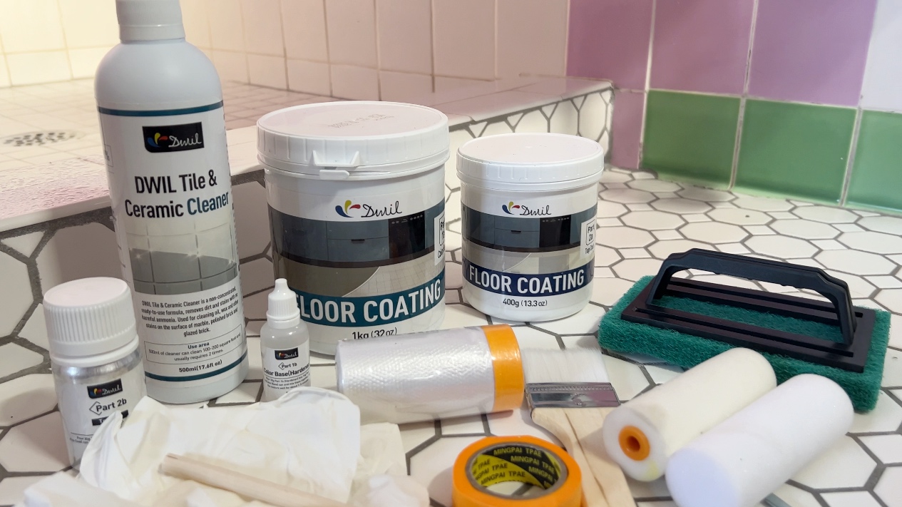 Bathroom Makeover Part 1: How to Paint Floor Tile | Our Aesthetic Abode