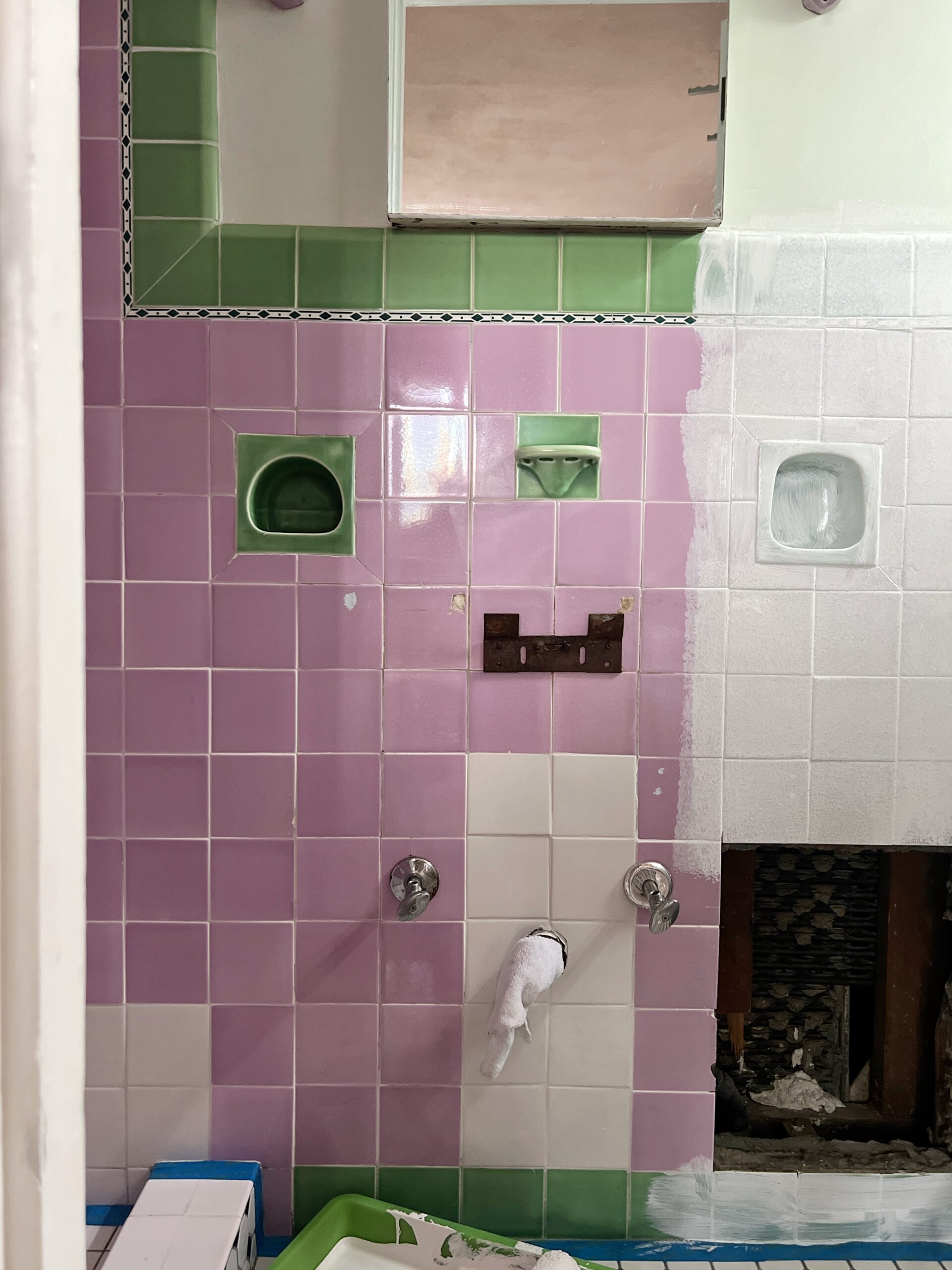 Bathroom Makeover Part 2: How to Paint Shower Tile | Our Aesthetic Abode