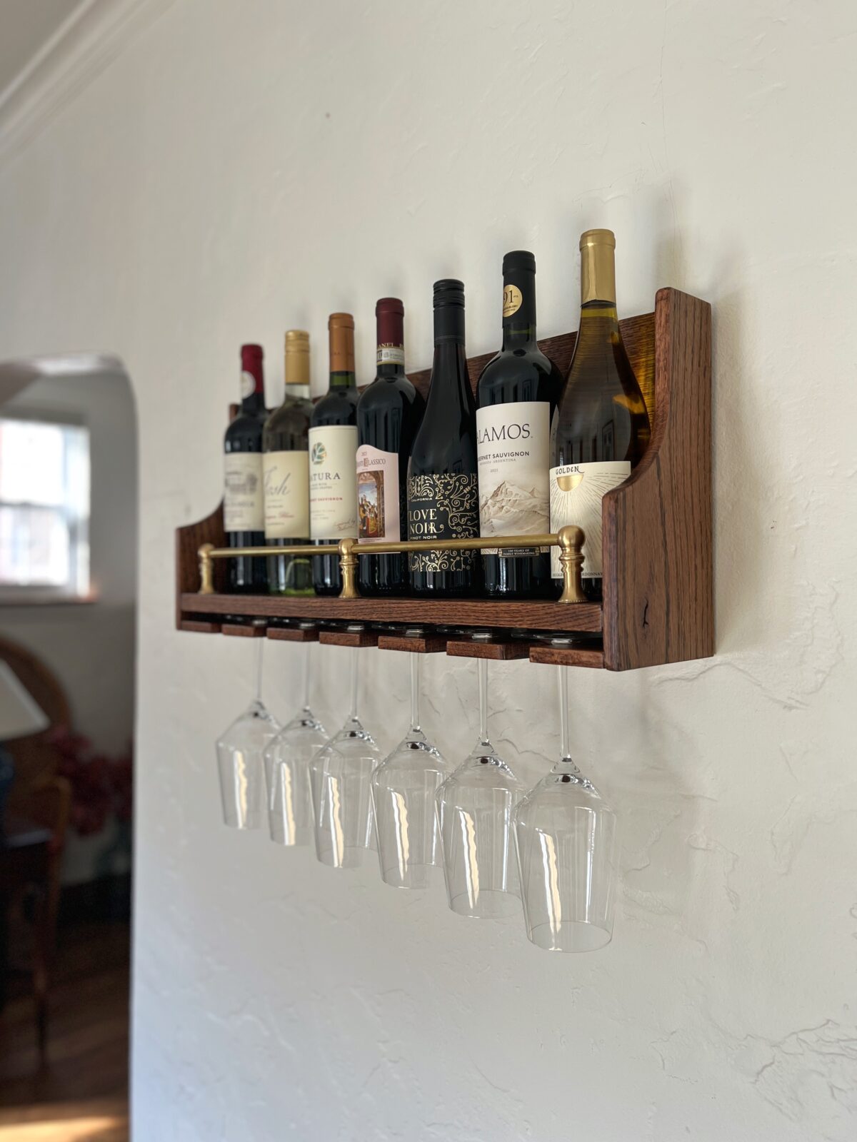 Easy Wood and Brass DIY Wall Wine Rack (Step-by-Step) | Our Aesthetic Abode