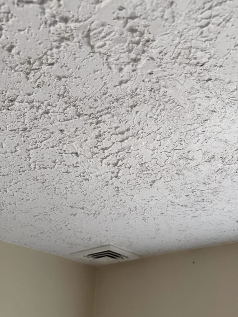 Easy DIY Shiplap Ceiling to Cover Popcorn Texture | Our Aesthetic Abode