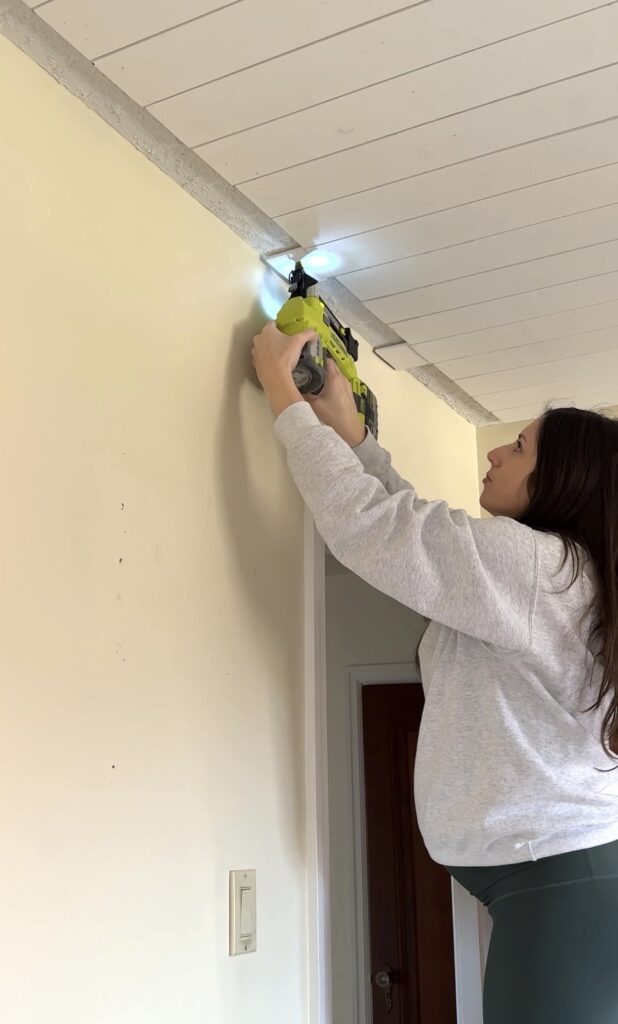 Easy DIY Shiplap Ceiling to Cover Popcorn Texture | Our Aesthetic Abode